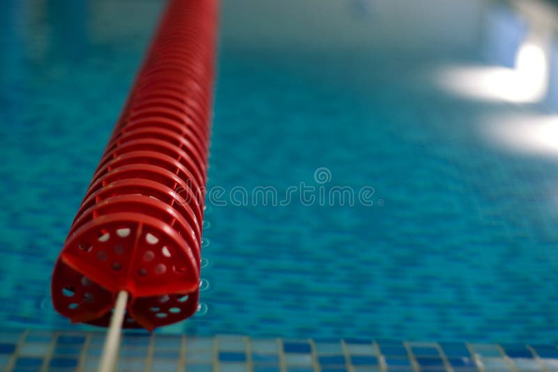 Swimming Pool with Red Line Stock Photo - Image of divide, distance ...