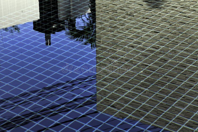 Reflection of Black Ceramic Tile, Blue Sky , Electric Wire White Wall ...