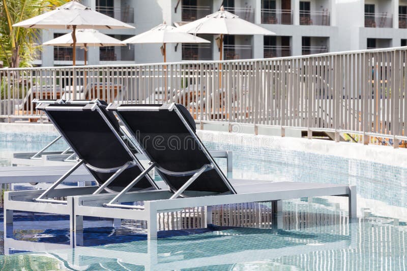 Swimming Pool and Relaxing Seat Stock Image - Image of rest, summer ...