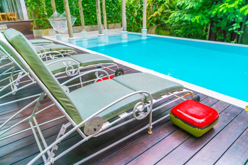 Swimming Pool with Relaxing Seats . Stock Photo - Image of architecture ...
