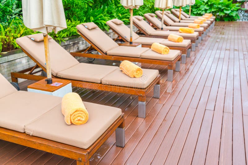 Swimming Pool with Relaxing Seats . Stock Image - Image of furniture ...