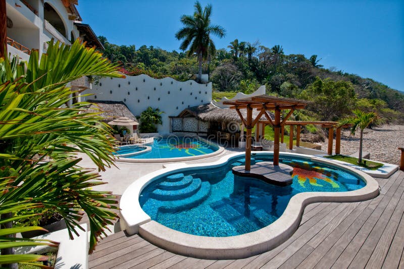 Beach Resort Pool with View Stock Photo - Image of beach, view: 13525460