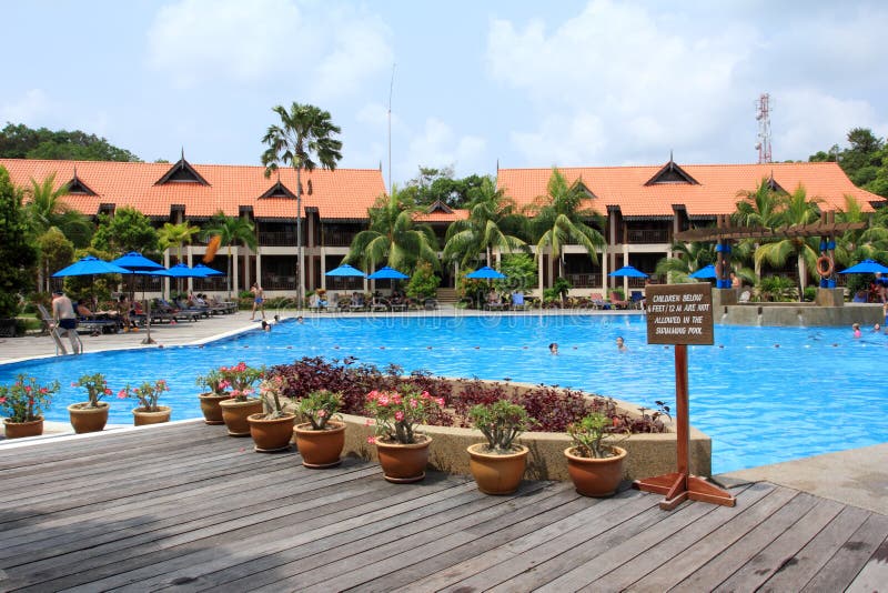 Swimming pool in resort editorial image. Image of landscape - 24632885