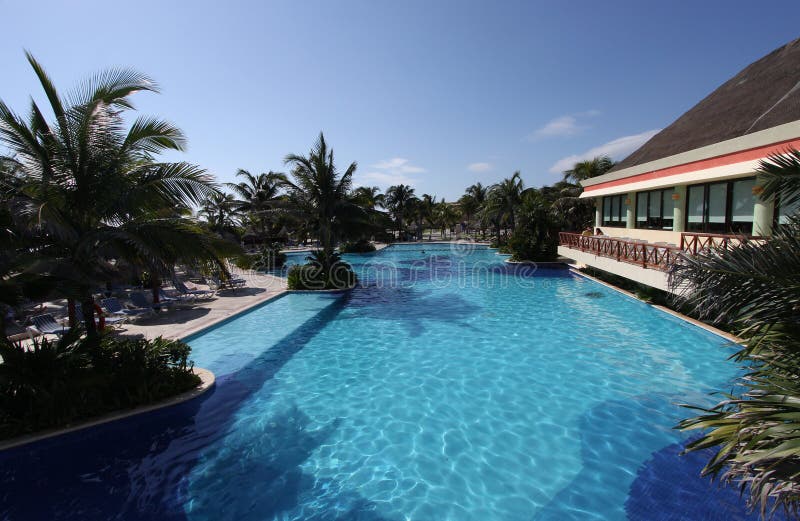 Swimming Pool in a Resort, Cancun, Mexico Editorial Photography - Image ...
