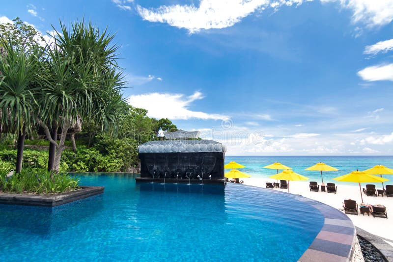 Swimming pool in resort stock photo. Image of comfortable - 37206238