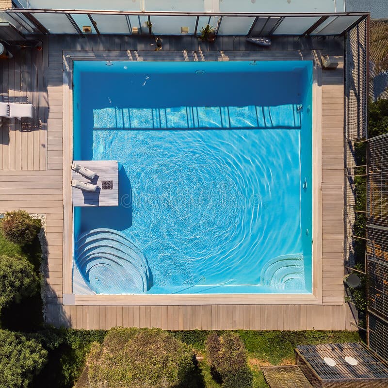 Swimming Pool on a Rooftop Terrace, AI Generated Stock Illustration ...