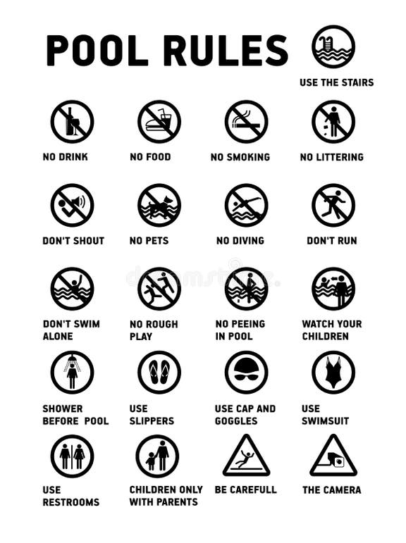 Swimming Pool Rules Stock Illustrations – 190 Swimming Pool Rules Stock ...