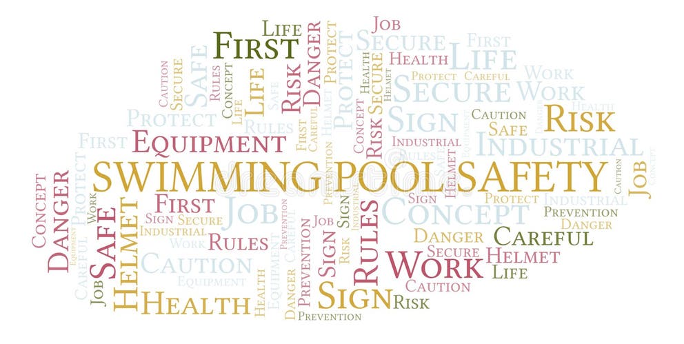 Swimming Pool Safety Word Cloud. Stock Illustration - Illustration of ...