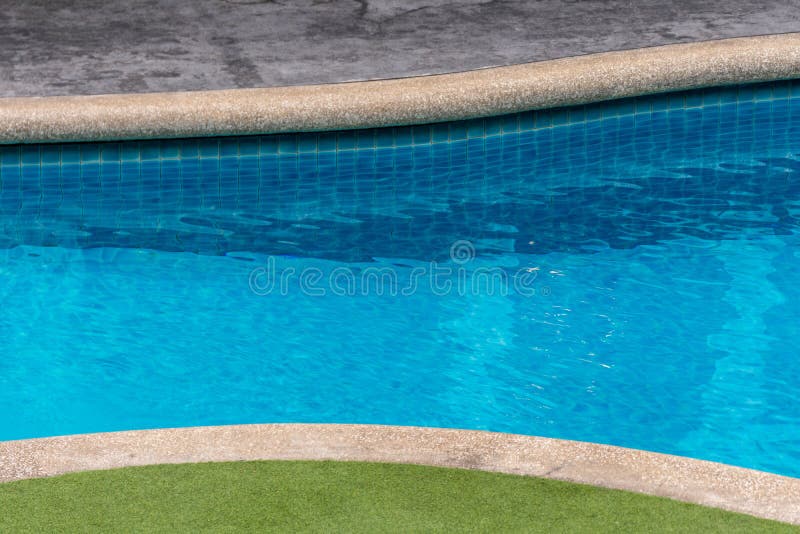Swimming Pool with Sandstone and Grass Floor Stock Photo - Image of ...