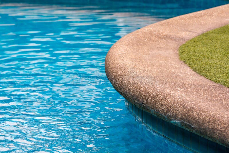 Swimming Pool with Sandstone and Grass Floor Stock Image - Image of ...