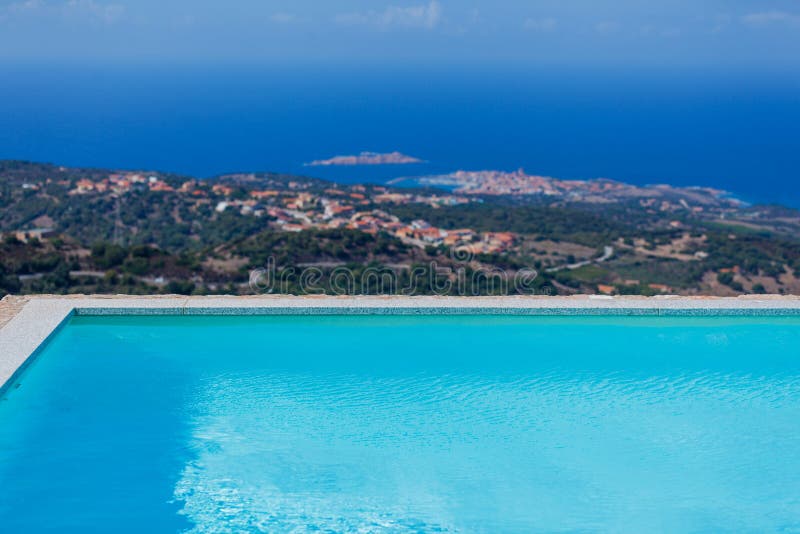 Swimming Pool with Sea View Stock Image - Image of lagoon, nature: 55830801