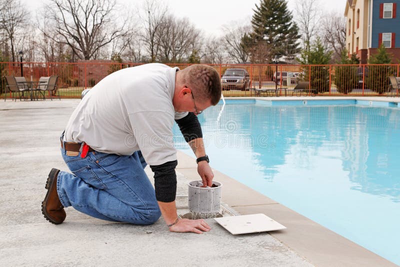 Active Pool Service Technician Stock Photo - Image of clean, cleaner ...