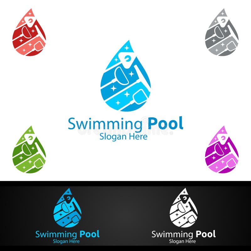 Swimming Pool Service Logo with Cleaning Pool and Maintenance Concept ...