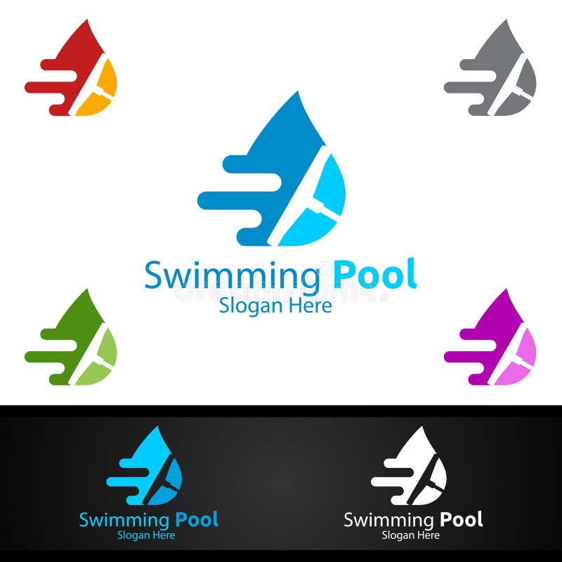 Swimming Pool Service Logo with Cleaning Pool and Maintenance Concept ...