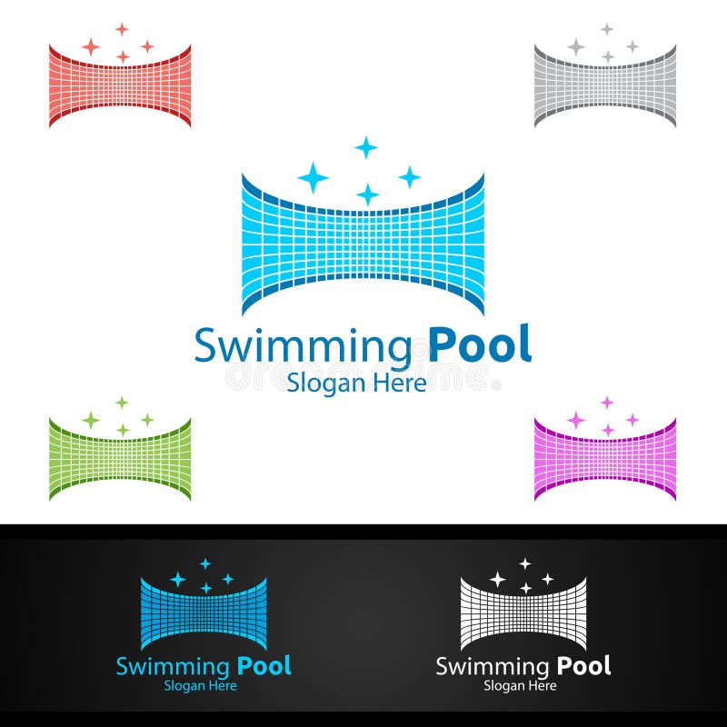 Swimming Pool Service Logo with Cleaning Pool and Maintenance Concept ...