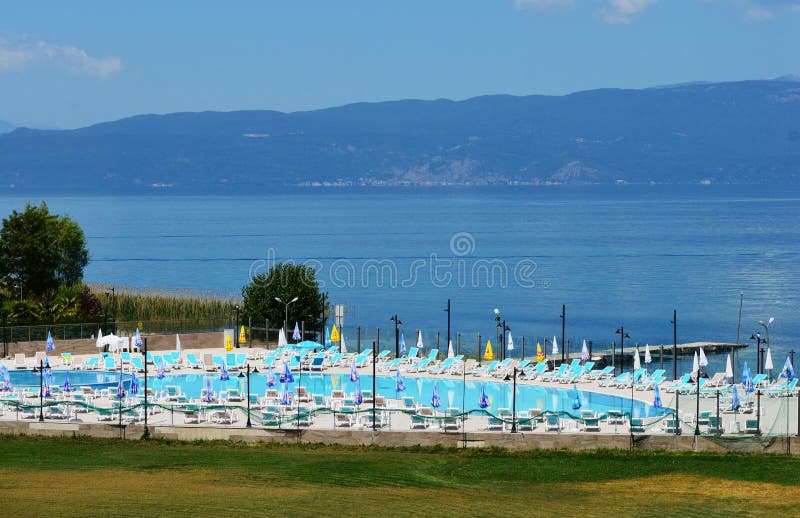Swimming Pool on the Shore of the Lake Stock Image - Image of details ...