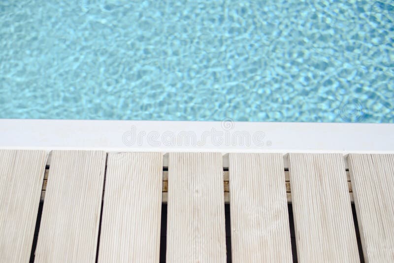 Swimming Pool Side with Blue Water Background Stock Photo - Image of ...