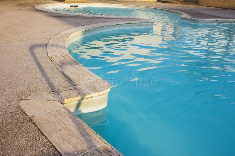 Swimming Pool Side at Sunrise Stock Photo - Image of blue, idyllic ...