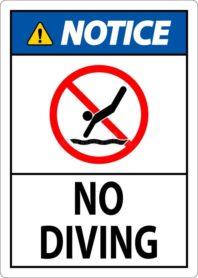 Swimming Pool Sign Notice No Diving Stock Vector - Illustration of risk ...