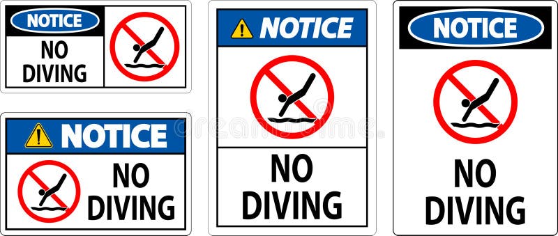 Swimming Pool Sign Notice No Diving Stock Vector - Illustration of ...