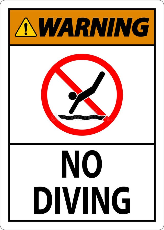 Swimming Pool Sign Warning No Diving Stock Vector - Illustration of ...