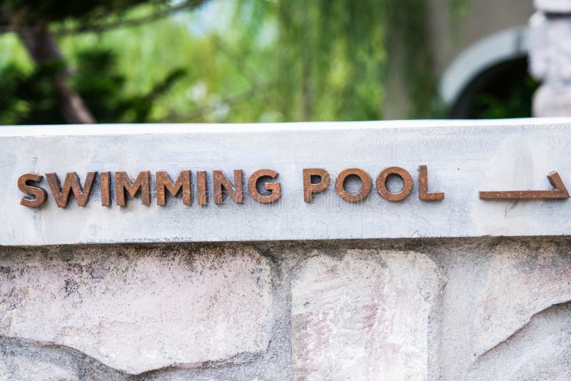Swimming pool signs stock image. Image of private, health - 58321763