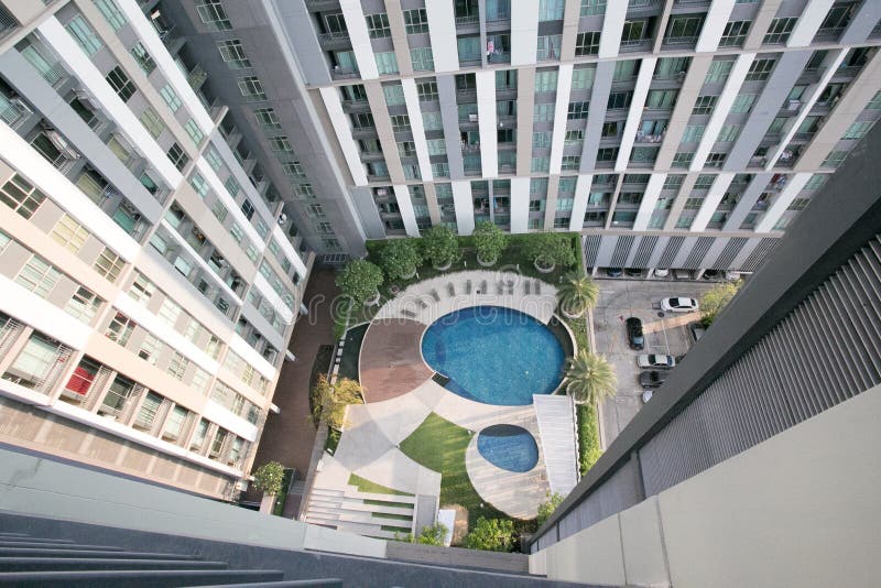 Top View of Beautiful Swimming Pool Stock Photo - Image of design ...