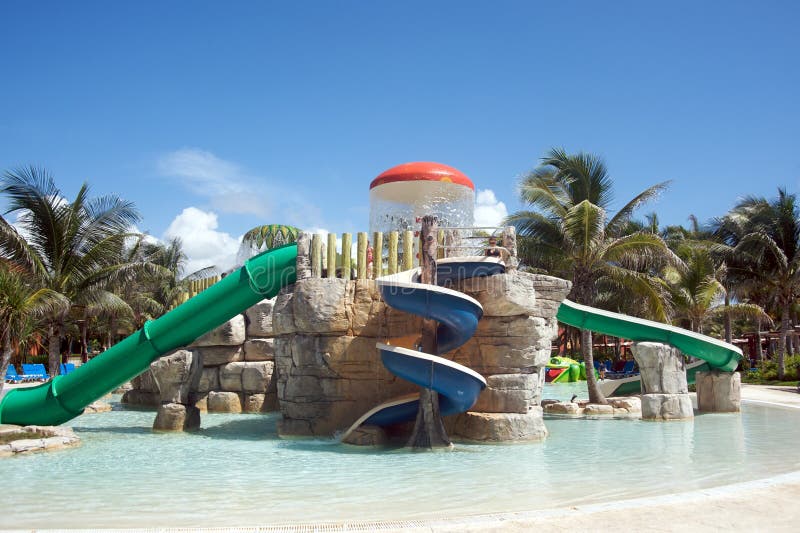 Swimming pool slide stock photo. Image of summer, splash - 16273116