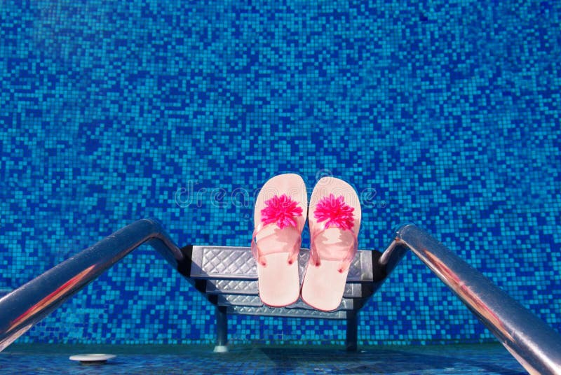 Swimming pool slippers stock photo. Image of resort, outdoors - 13100936