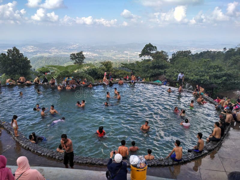 Swimming Pool on the Slopes of Mount Ungaran, Central Java, Indonesia ...