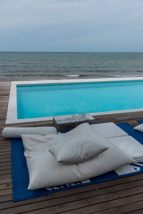 Swimming pool sofa stock image. Image of view, home - 106497617