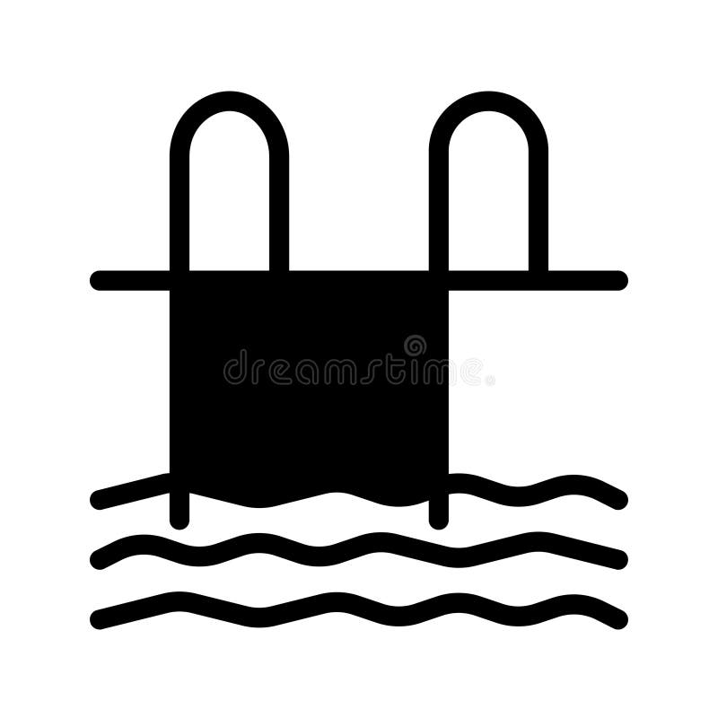 Swimming Pool Solid Icon. Swim Ladder Graphic Design Symbol. Vector ...