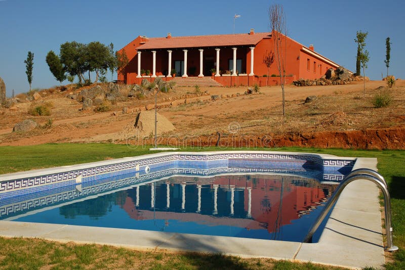 Swimming Pool in a Spanish Rural Hotel. Stock Image - Image of swimming ...