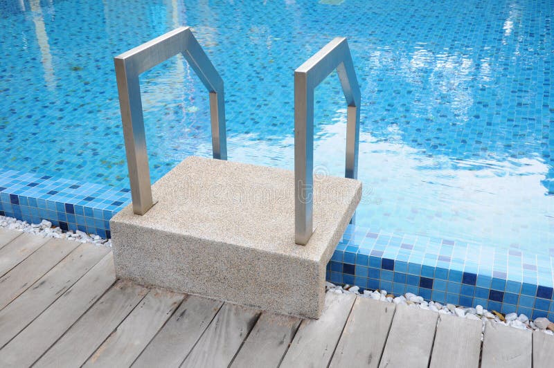 Swimming pool with stair stock image. Image of landscape - 24683215