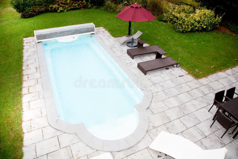 Swimming Pool with Deck Top View Stock Photo - Image of house, outdoor ...