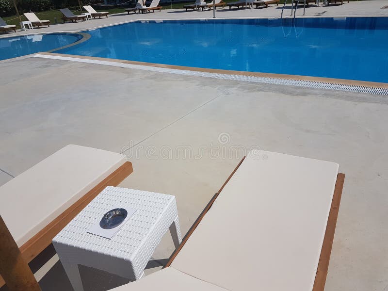 Swimming Pool in Summer Vacations Blue Water Editorial Image - Image of ...
