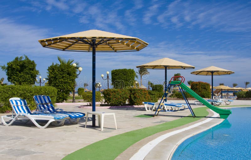 Swimming Pool on a Sunny Day. Stock Photo - Image of beautiful, climate ...