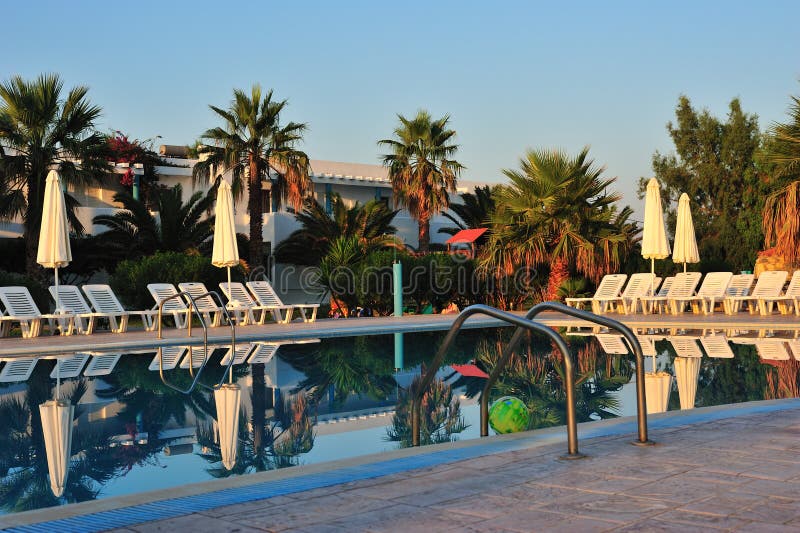 Swimming pool at sunrise stock image. Image of gorgeous - 17464703