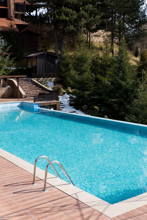 Swimming Pool with Clear Turquoise Color Stock Image - Image of water ...