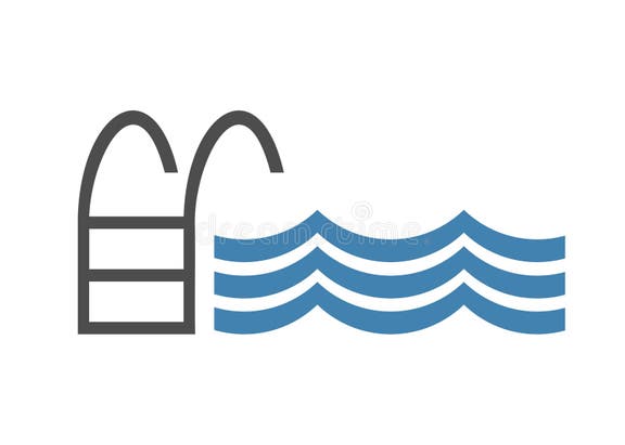 Swimming pool symbol stock vector. Illustration of ladder - 314200113