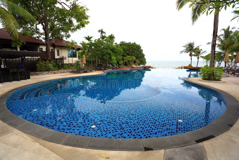 Swimming pool in Thailand stock image. Image of coast - 44328425