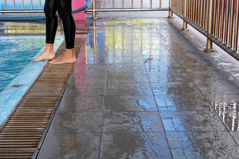 Swimming Pool Tile Floor Rough Anti-slip Stock Image - Image of color ...