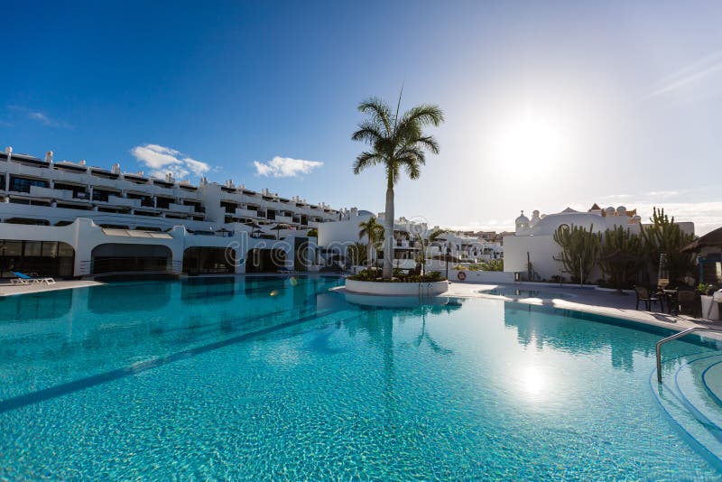 Swimming Pool on Top of Roof Deck Building. Stock Photo - Image of blue ...