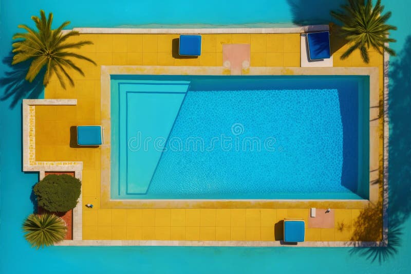 Swimming Pool Top View. Created with Generative AI Technology Stock ...