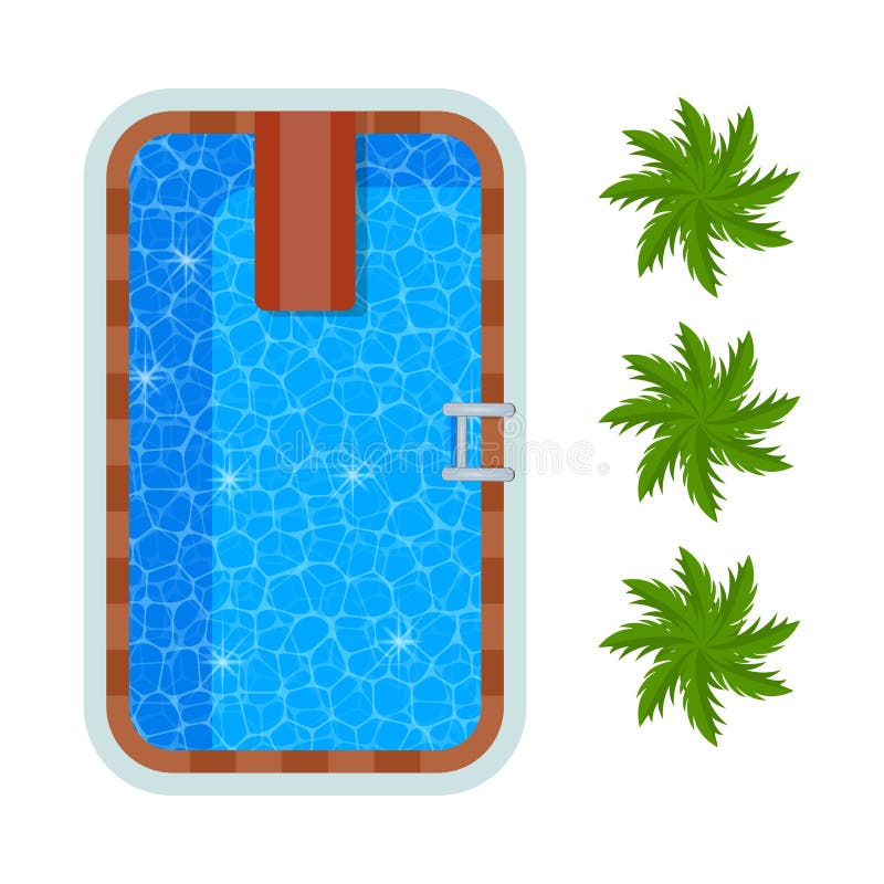 Swimming Pool Top View stock illustration. Illustration of enjoy ...
