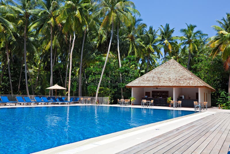 Swimming Pool in a Tropical Hotel Stock Image - Image of climate, hotel ...