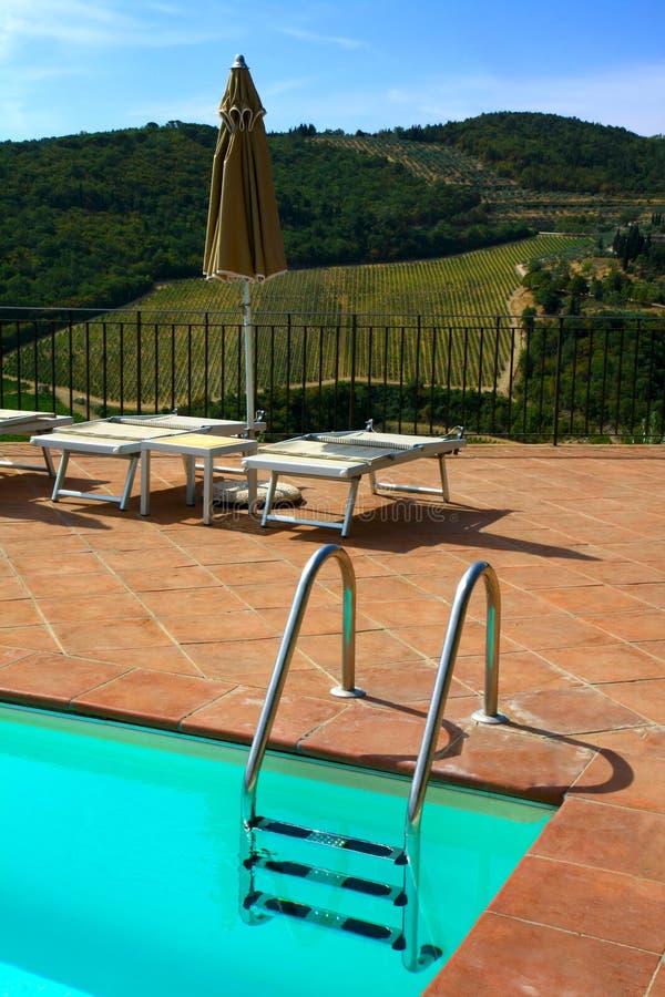 Swimming-pool in Tuscany stock photo. Image of holidays - 26221300