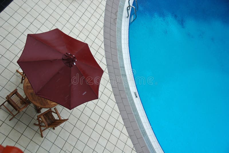 Swimming Pool And Umbrella In The Hotel Stock Photo - Image of garden ...