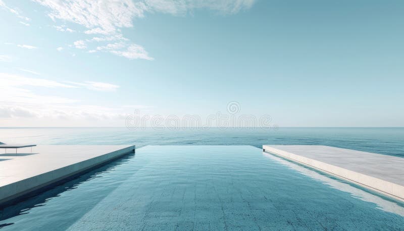 A Swimming Pool View of Beautiful Beach Stock Image - Image of ...