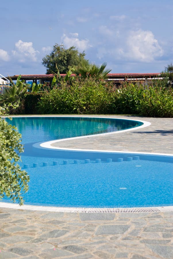 Swimming pool stock photo. Image of garden, summer, palm - 75841738
